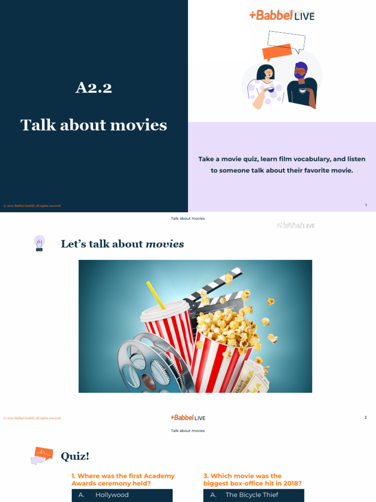 ENG - A2!2!27 Talk About Movies 2 | PDF