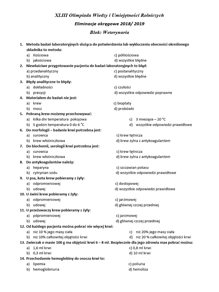 We-Xliii Owiur Okreg Test | PDF