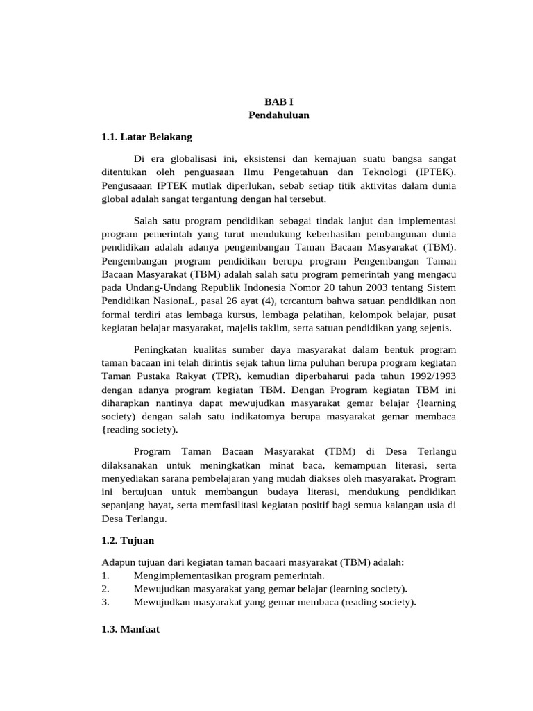 New Contoh Format TBM | PDF