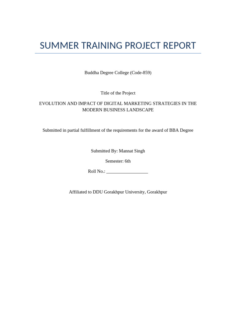 Digital Marketing STPR Report Mannat Singh | PDF