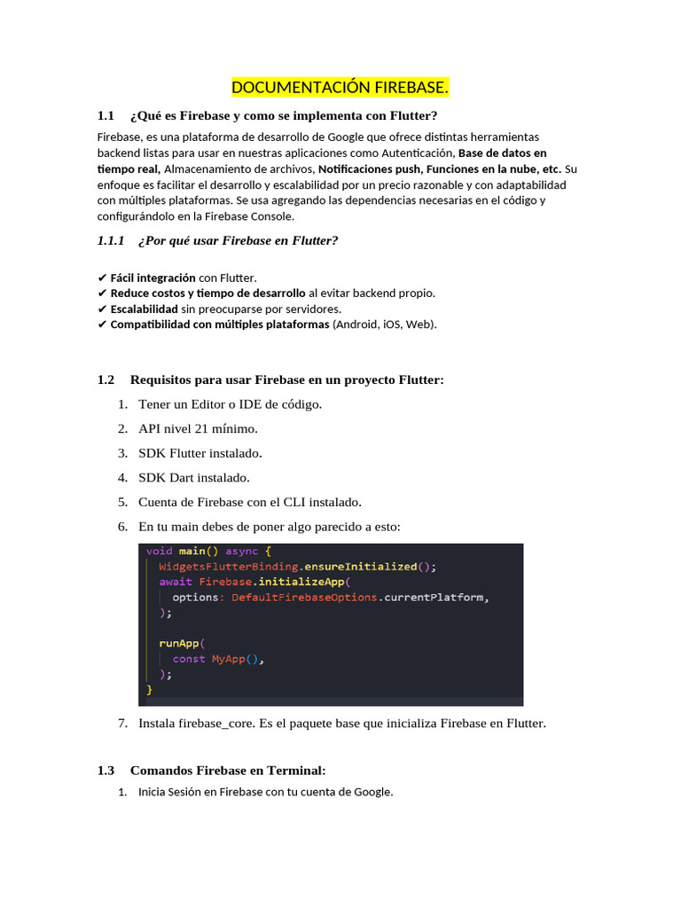 Documentación Firebase | PDF