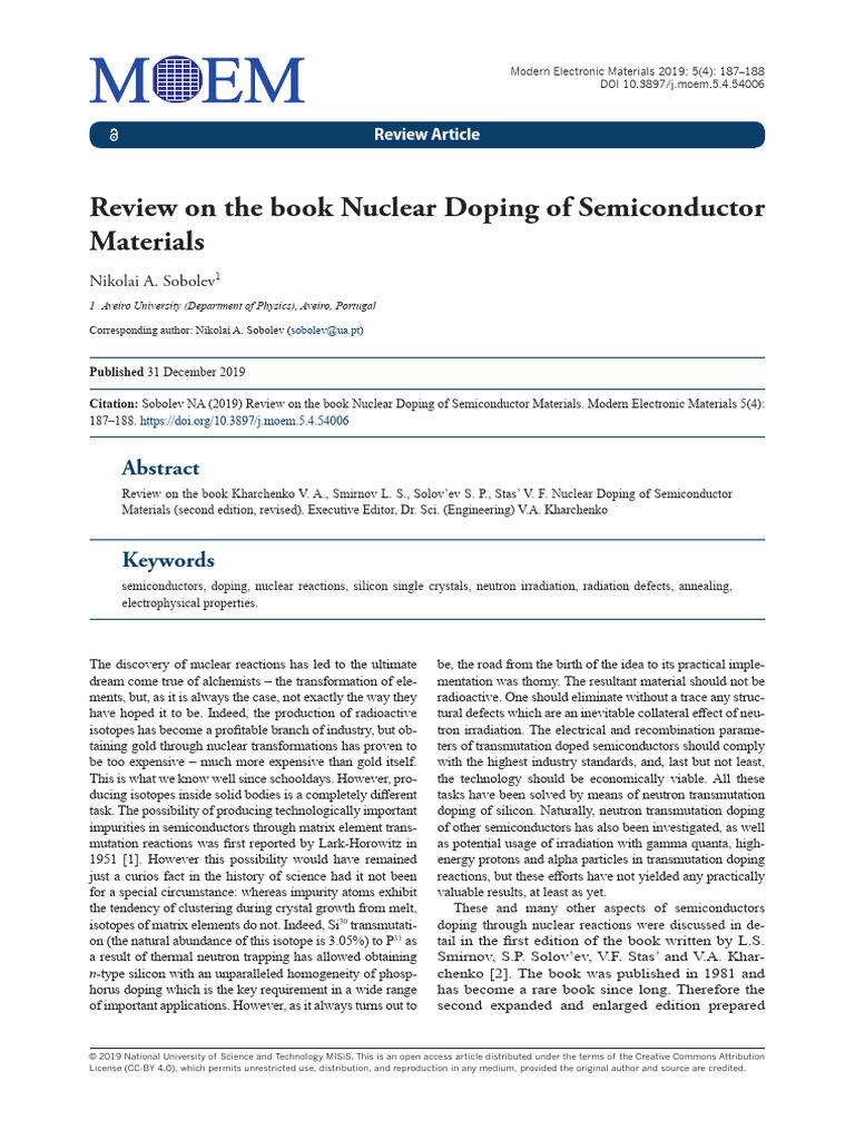 Review_on_the_book_Nuclear_Doping_of_Semiconductor | PDF | Doping ...