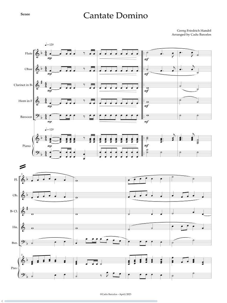Cantate Domino - Woodwind Score | PDF