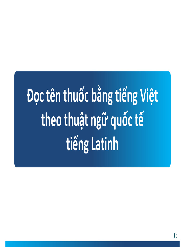 Huong Dan Doc Ten Thuoc | PDF