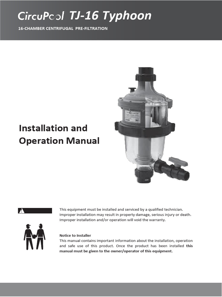 CircuPool-TJ16-Typhoon-cyclonic-prefilter (1) | PDF | Typhoon | Vortices