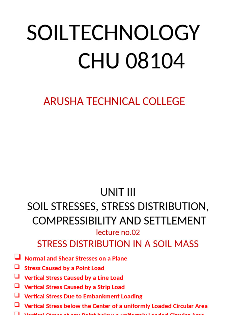 Soil Stress Distribution and Settlement | PDF | Stress (Mechanics ...