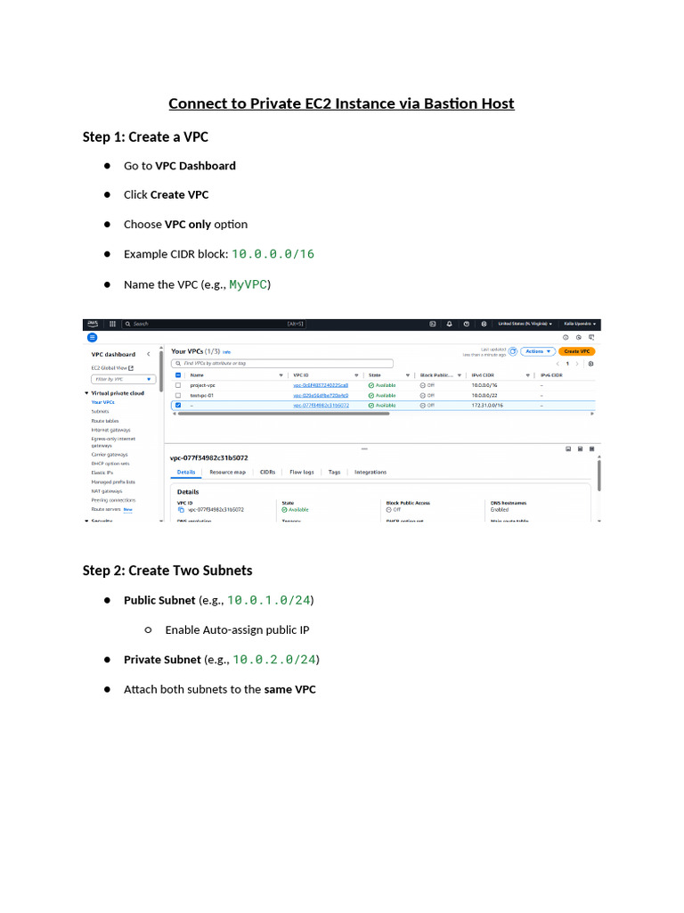 Connect To Private Subnet Ec2 Instance Via Public Subnet | PDF | Internet | Internet Protocols