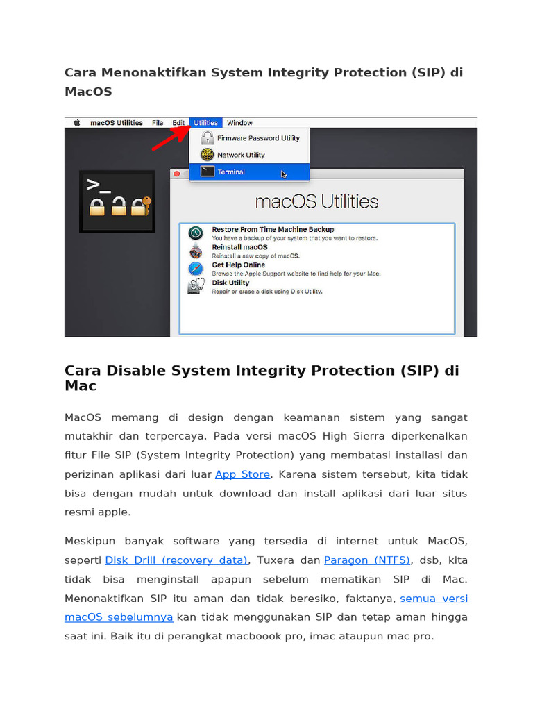 Cara Menonaktifkan System Integrity Protection | PDF