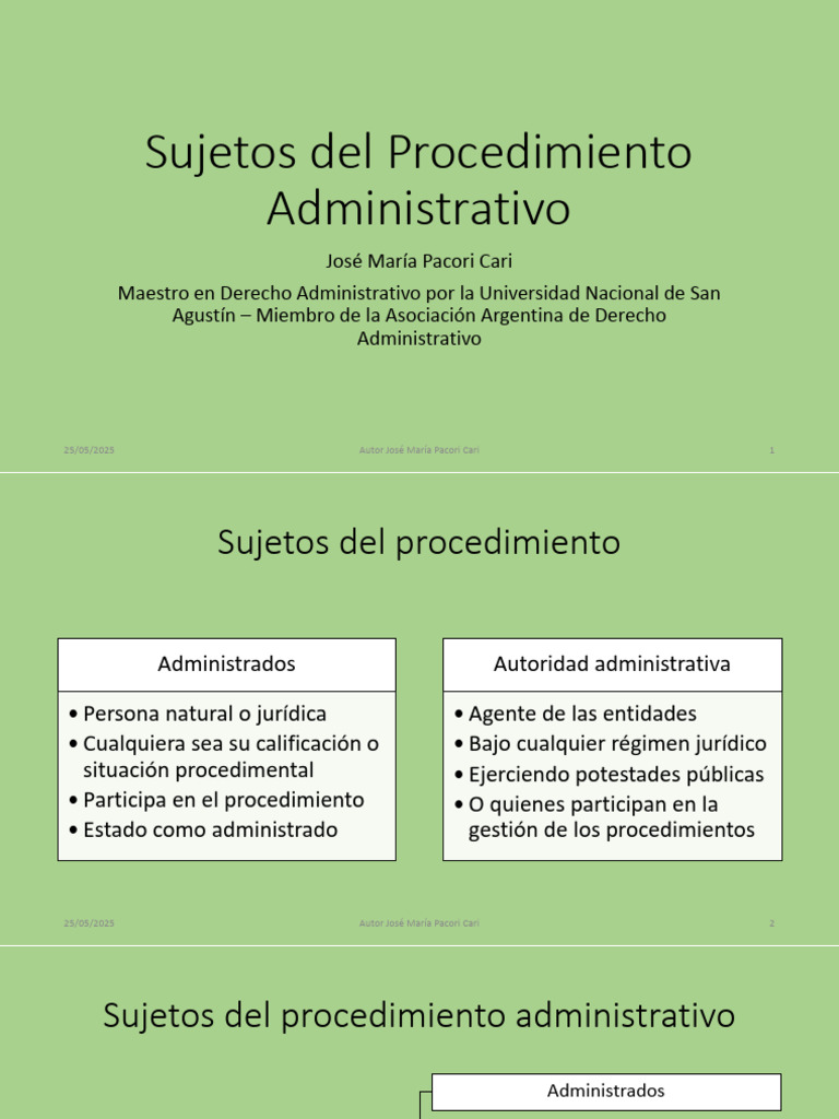 Sujetos Del Procedimiento Administrativo - Autor José María Pacori Cari | PDF | Estado (política ...