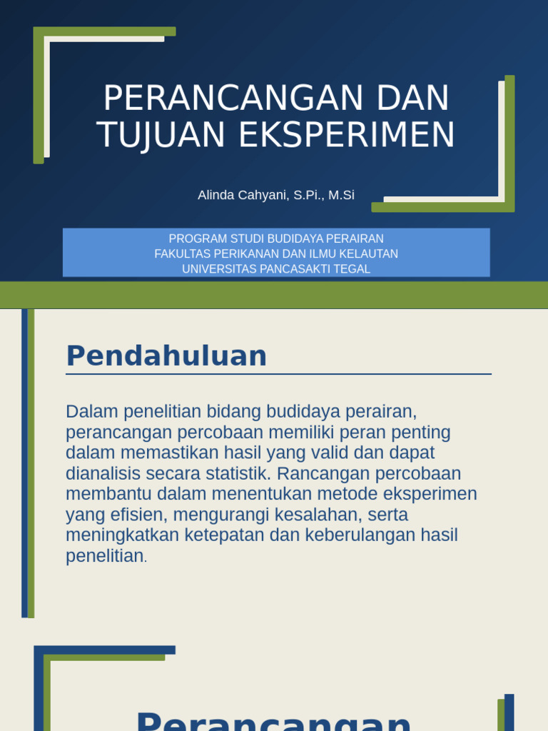 PERANCANGAN DAN TUJUAN EKSPERIMEN | PDF