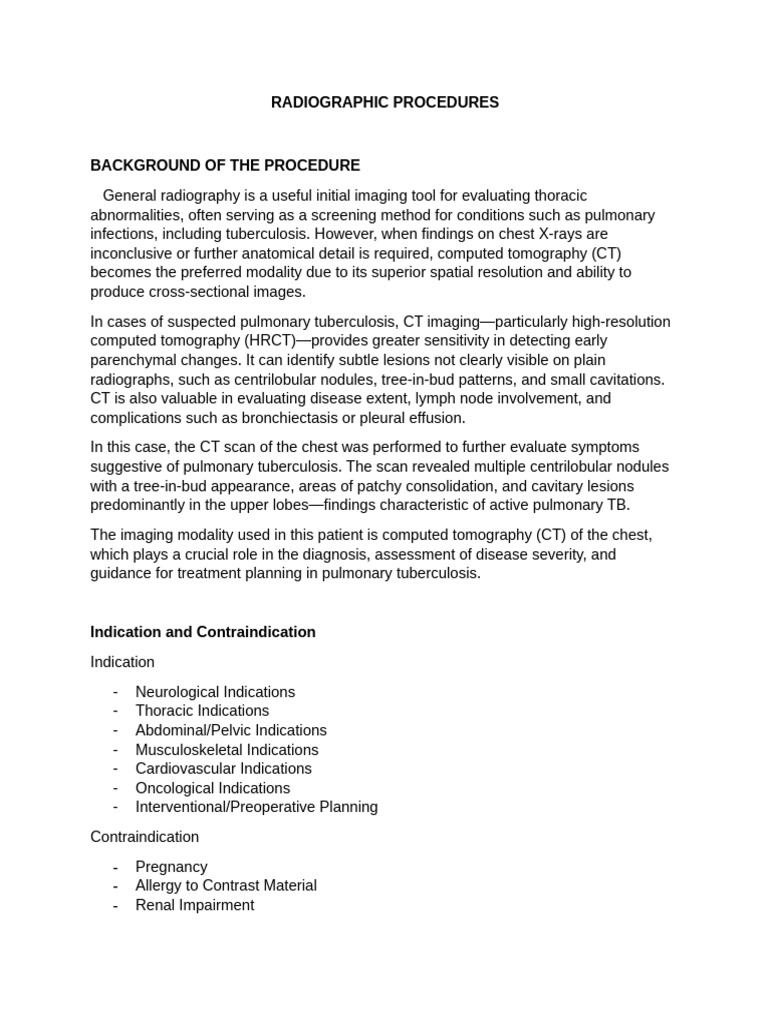 Indication and Contraindication Case Study | PDF | Ct Scan | Medical ...