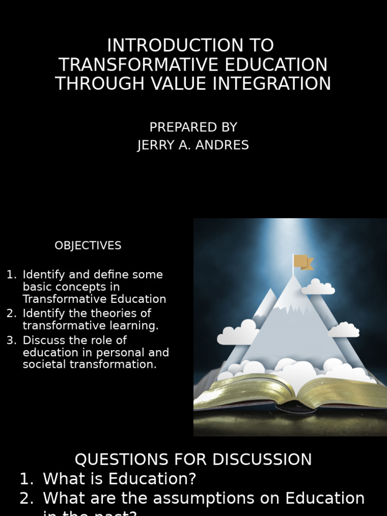 Introduction To Transformative Education Through Value Integration | PDF | Educational ...
