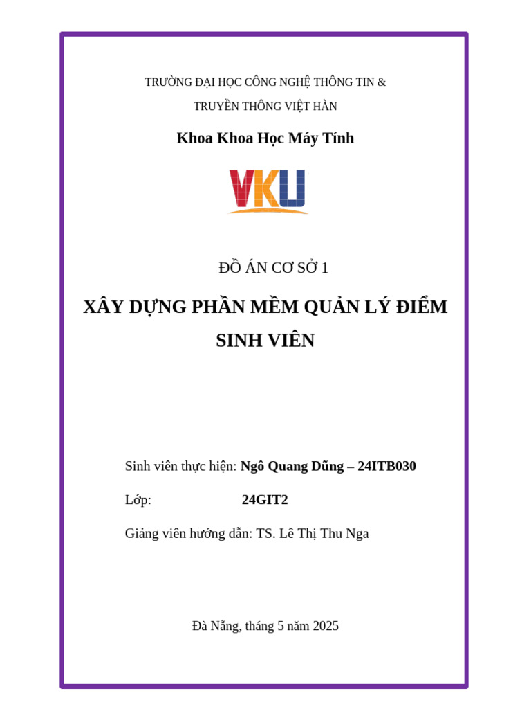 Bao Cao Do An Co So 1 | PDF