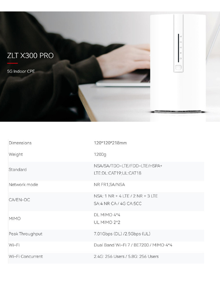 ZLT X300 PRO Specifications | PDF