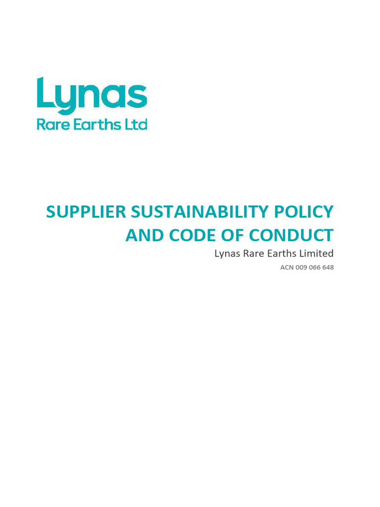Supplier Sustainability Policy Code of Conduct | PDF | Employment ...