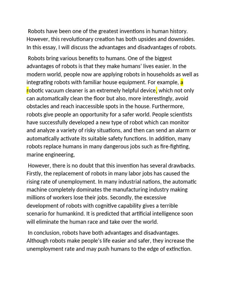 Robots have been one of the greatest inventions in human history | PDF