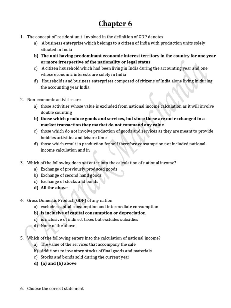 Compiled MCQs - MACRO (Answers) | PDF | Measures Of National Income And Output | Gross Domestic ...