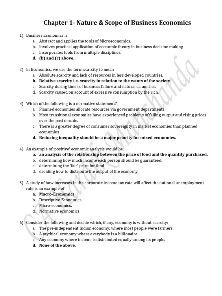Business Economics: Concepts & Scope | PDF | Demand | Elasticity ...