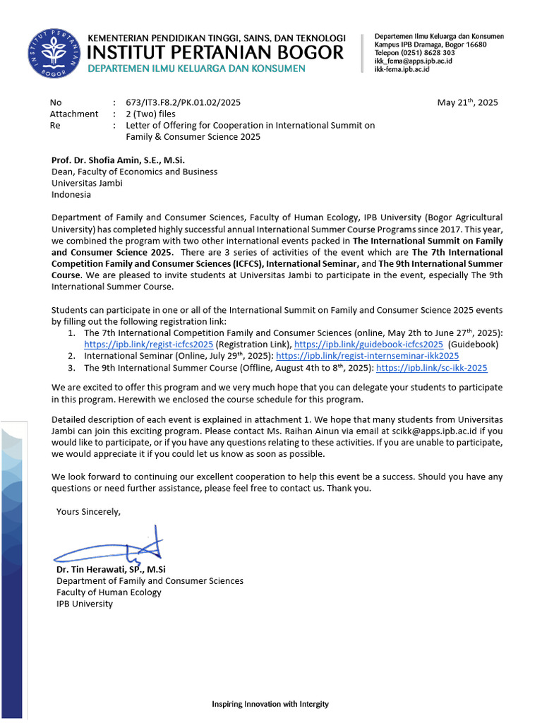 Invitation Letter SC - 673 | PDF | Economies