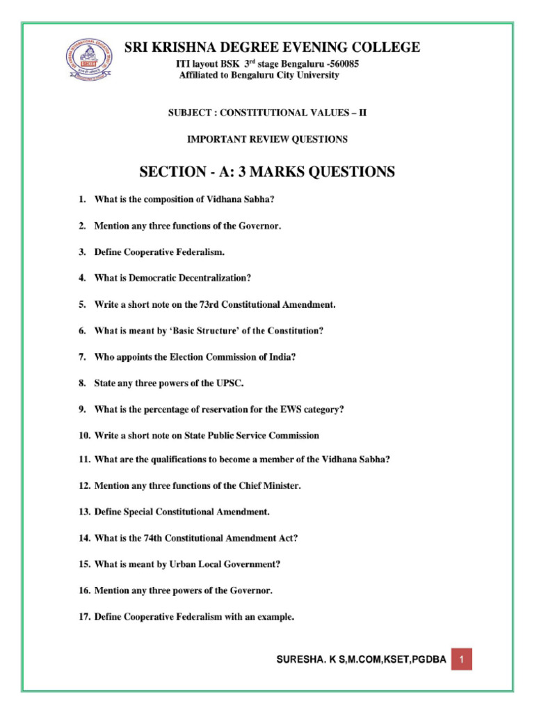 Cv-Ii Important Questions | PDF