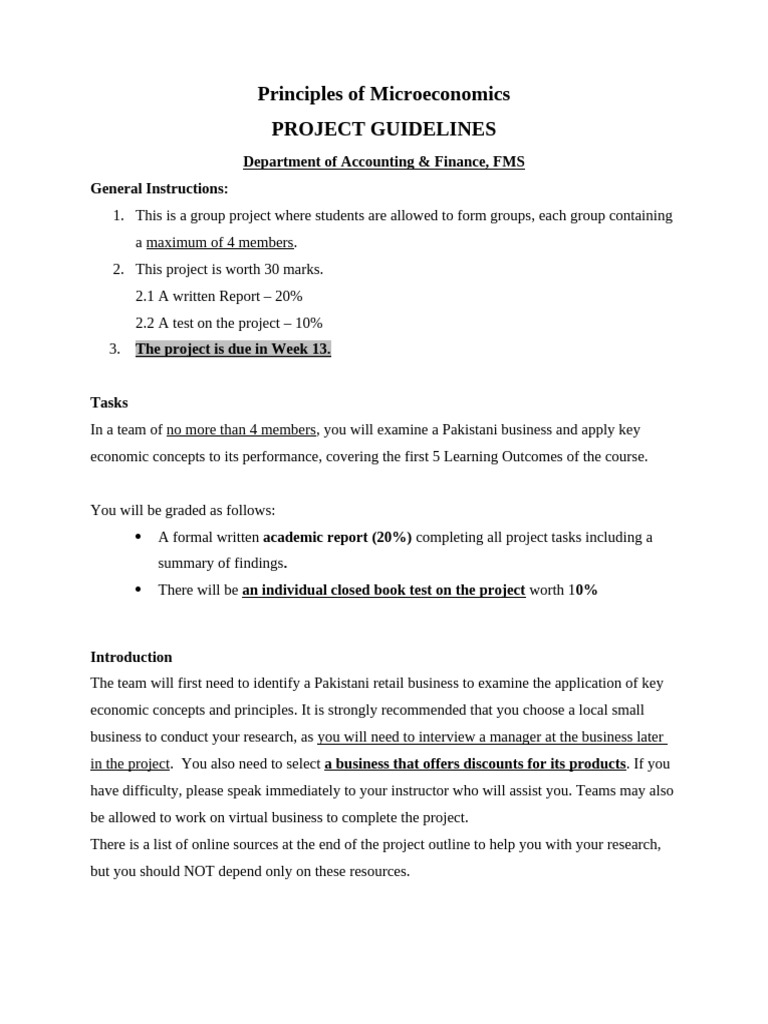 Project Outline_ Microeconomics | PDF | Supply And Demand | Demand