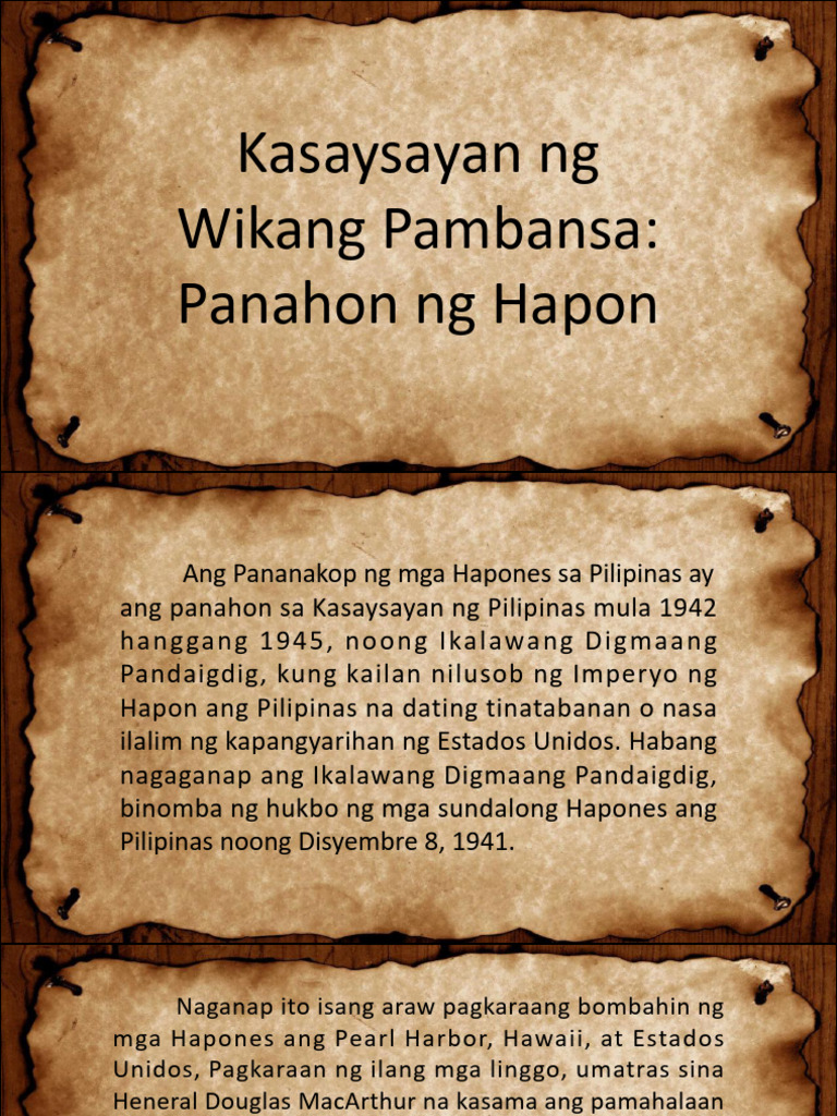 Kasaysayan NG Wikang Pambansa | PDF