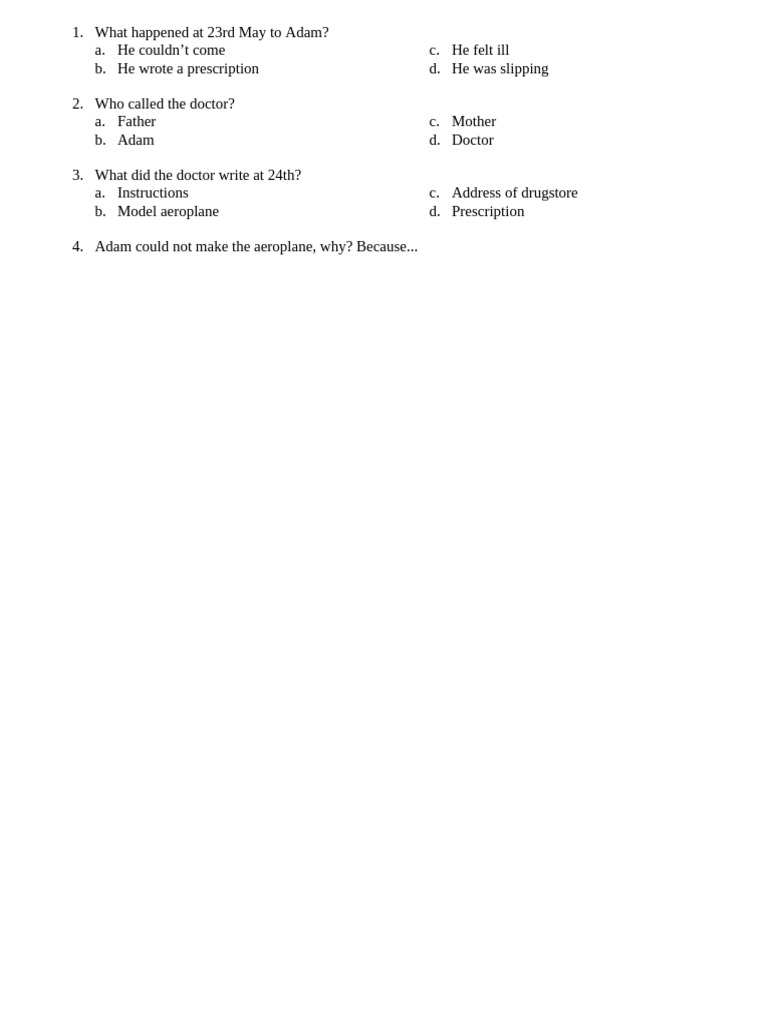 What Happened at 23rd May To Adam | PDF