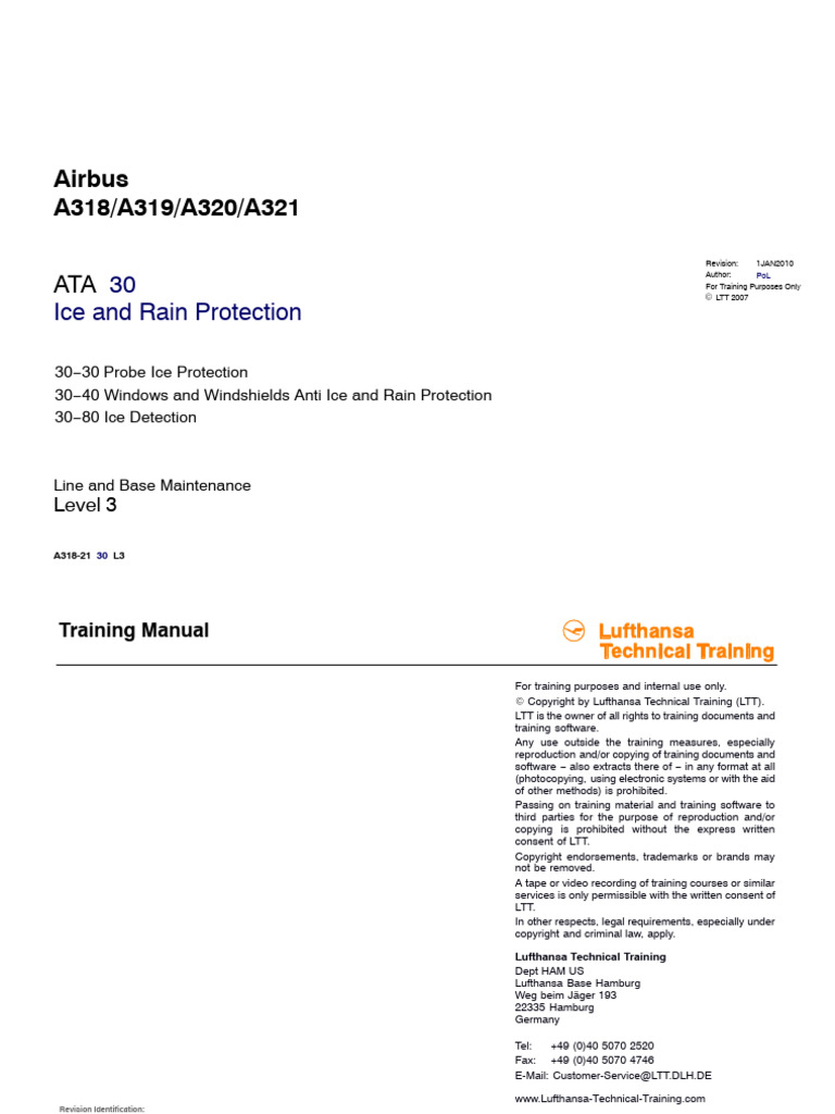 A318/A319/A320/A321 Ice Protection Manual | PDF | Aircraft | Aviation
