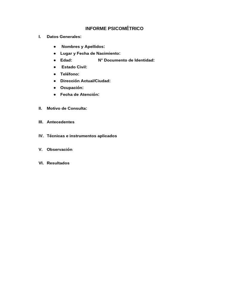 Informe Psicométrico Detallado | PDF
