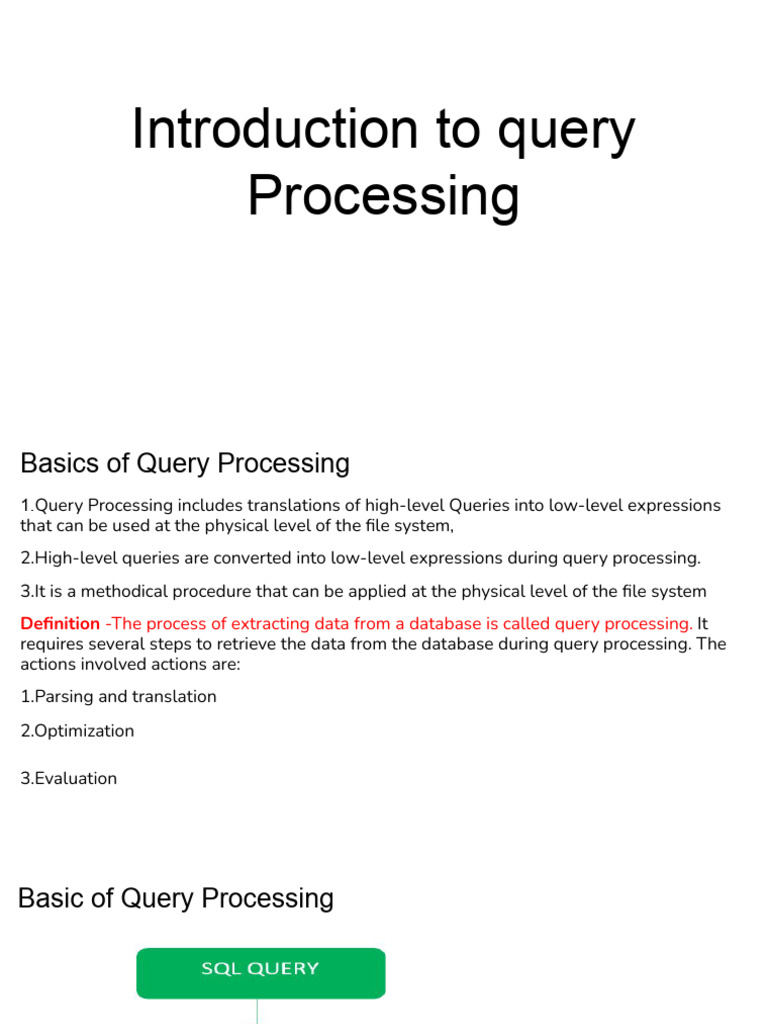 Introduction To Query Processing | PDF