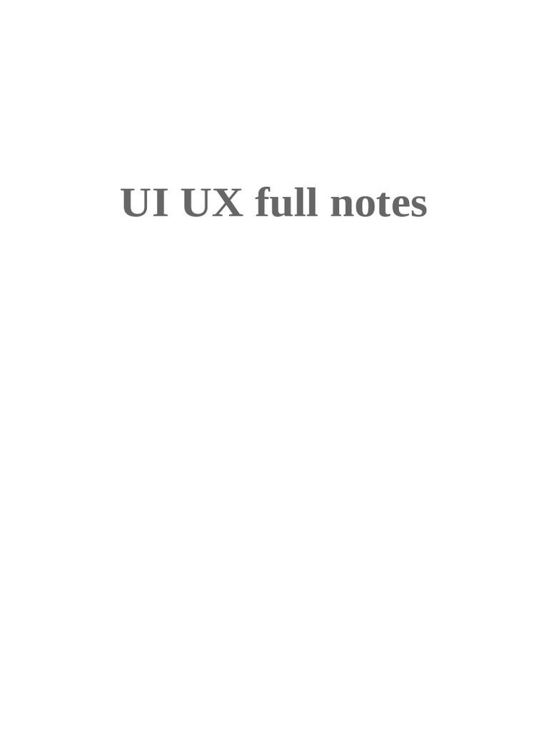 UI/UX Design Principles and Practices | PDF | Brainstorming | User ...