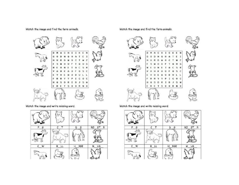 Farm Animals Word Search | PDF