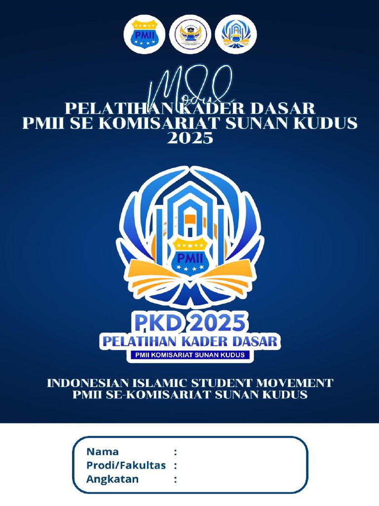 MODUL Pelatihan Kader Dasar PMII Komisariat Sunan Kudus 2025 | PDF