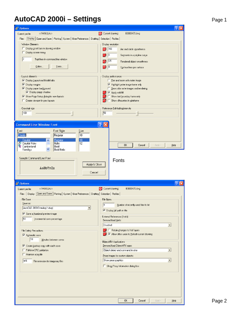 AutoCAD 2000i settings | PDF