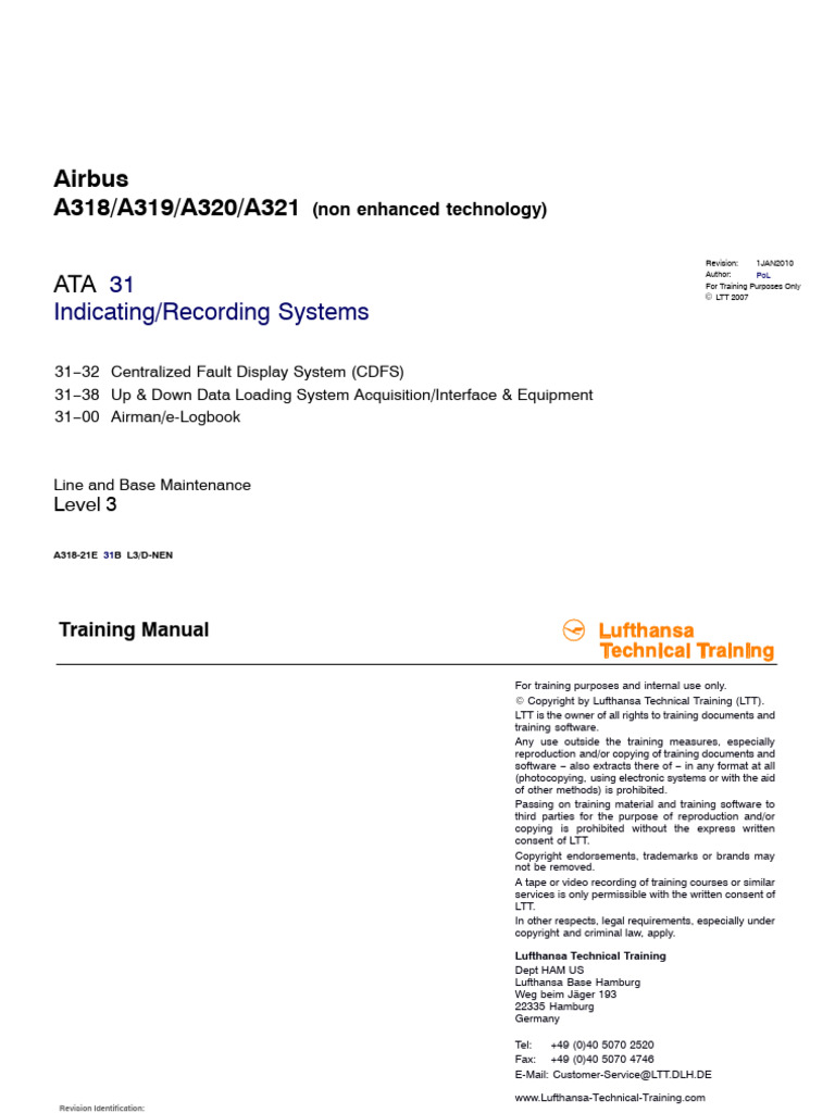 A318/A319/A320/A321 Airbus: Indicating/Recording Systems 31 | PDF ...
