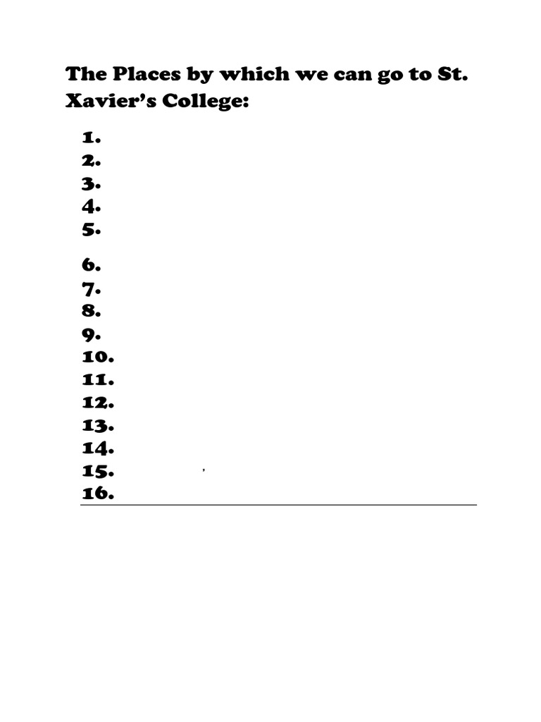 The Places by Which We Can Go To St. Xavier's College | PDF