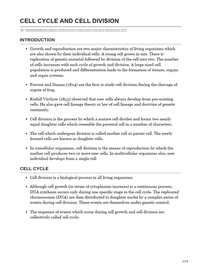 Cell - Cycle and Cell - Division | PDF | Meiosis | Mitosis