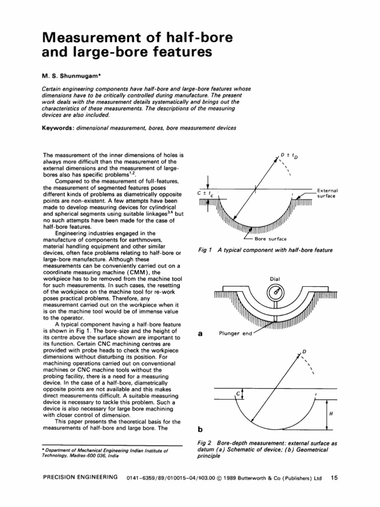 Measurement of Half-Bore and Large-Bore Features: LL, LLL, I I | PDF ...