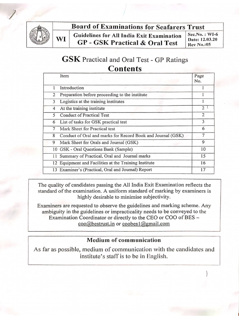 GSK Oral Test | PDF