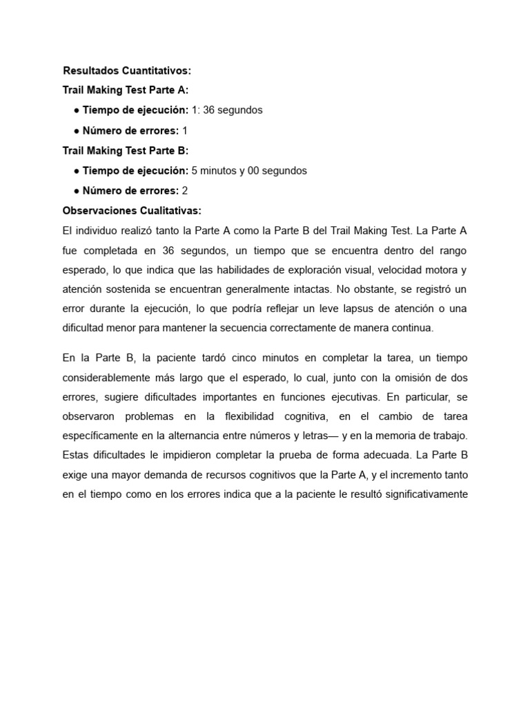 Test de Trail Making | PDF