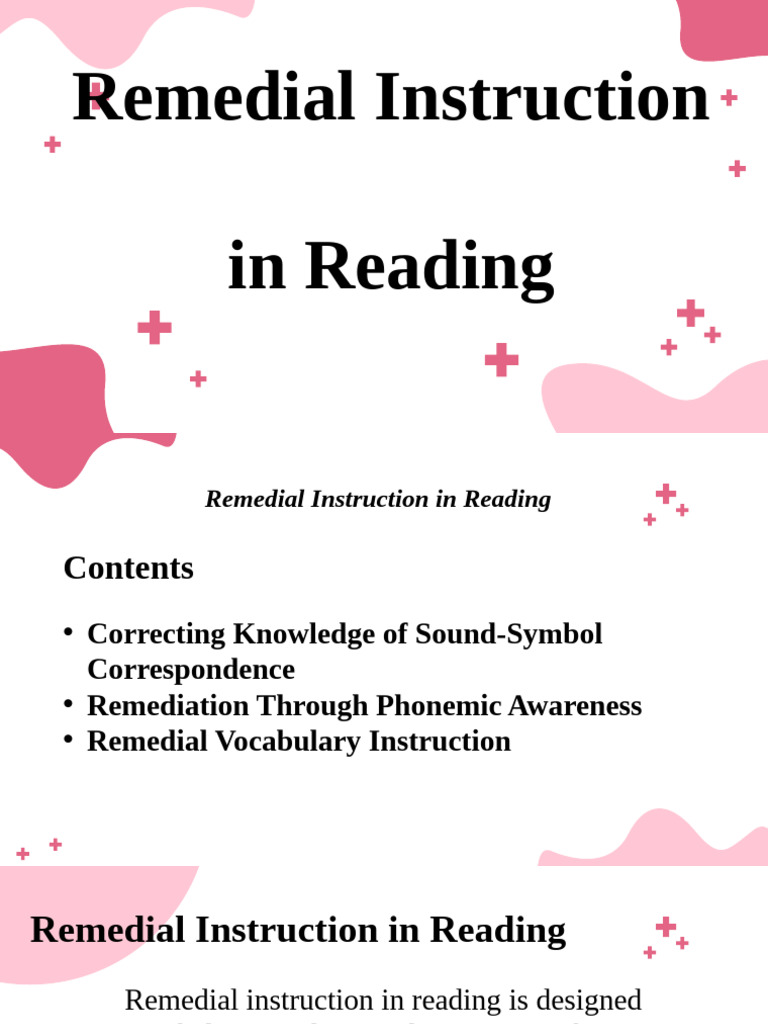 Arbiol Remed. Instruction in Reading | PDF | Phonics | Reading Comprehension