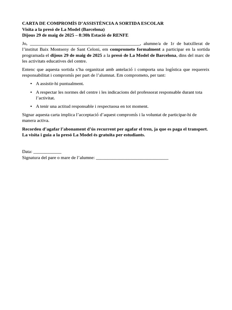 Carta de Compromís | PDF