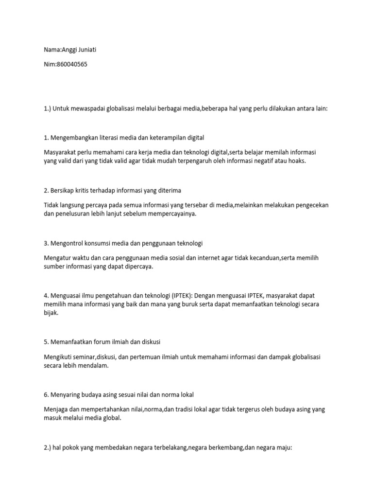 Anggi Junianti Perspektif Global | PDF