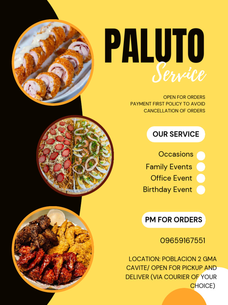 Orange Modern Food Catering Poster | PDF