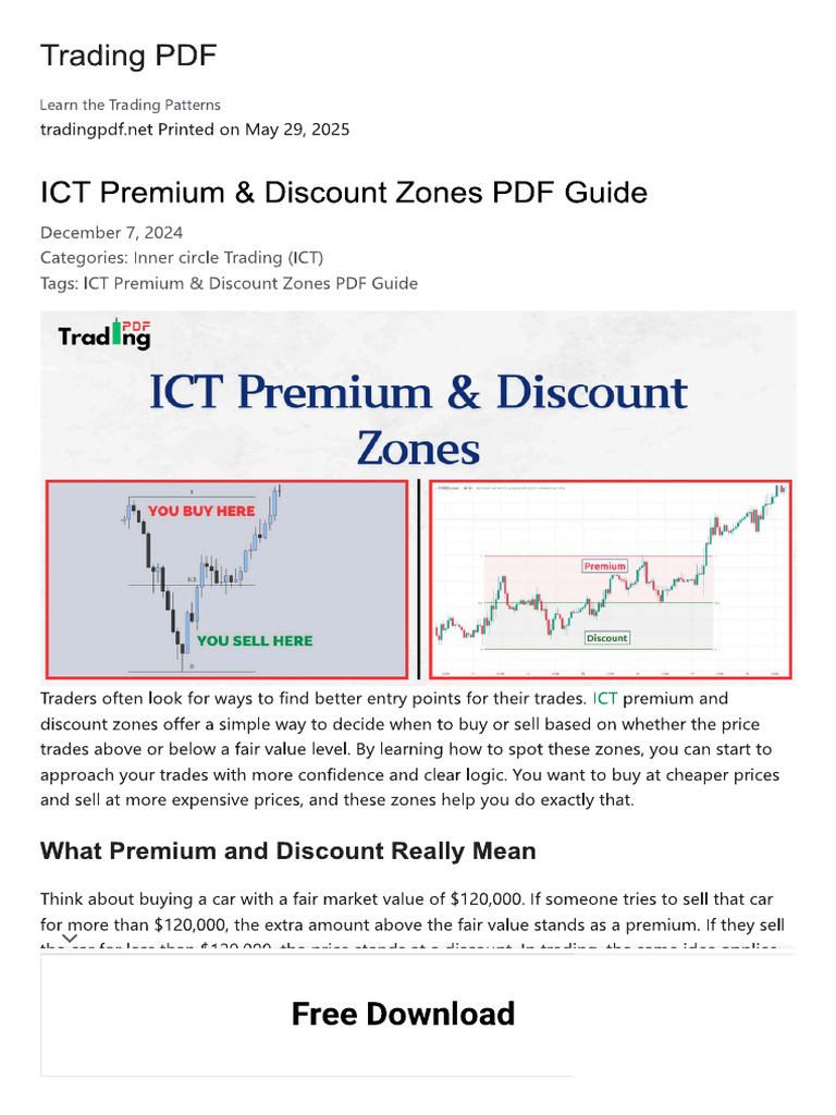 ICT Premium & Discount Zones PDF Gu.. | PDF