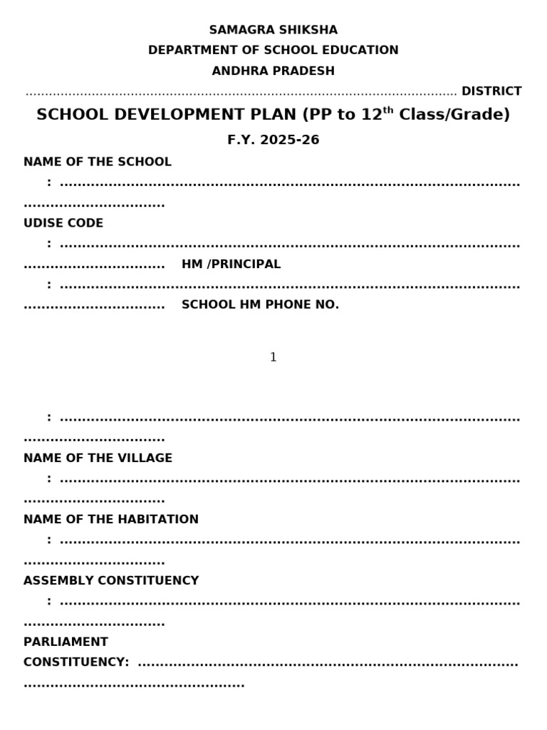 School Development Plan 2025-26 | PDF | Teachers | Monitoring And ...
