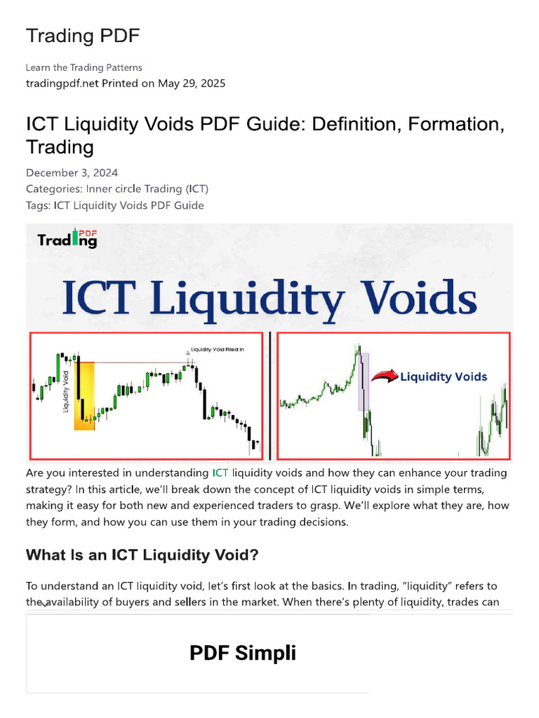 ICT Liquidity Voids PDF Guide - Definiti.. | PDF