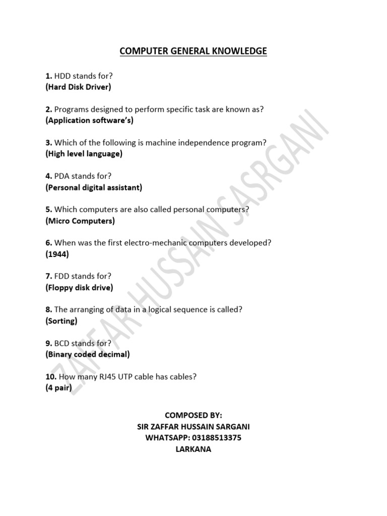 Computer General Knowledge | PDF