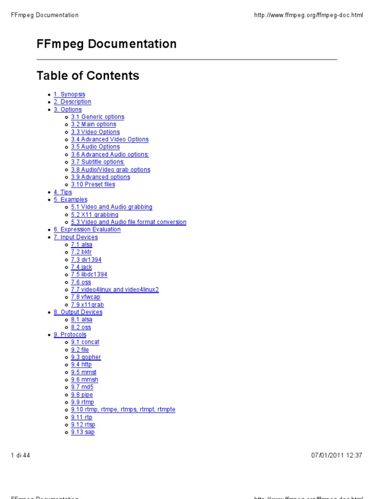 Ffmpeg Pdf Port Computer Networking Streaming Media