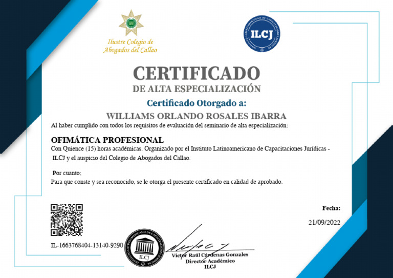 Certificado Ofimatica WR | PDF